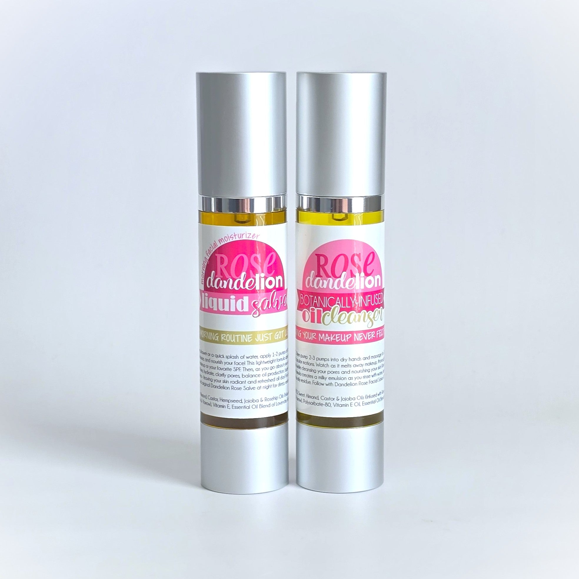 Dandelion Rose Facial {DUO} Liquid Salve + Oil Cleanser – Bloom to Balm