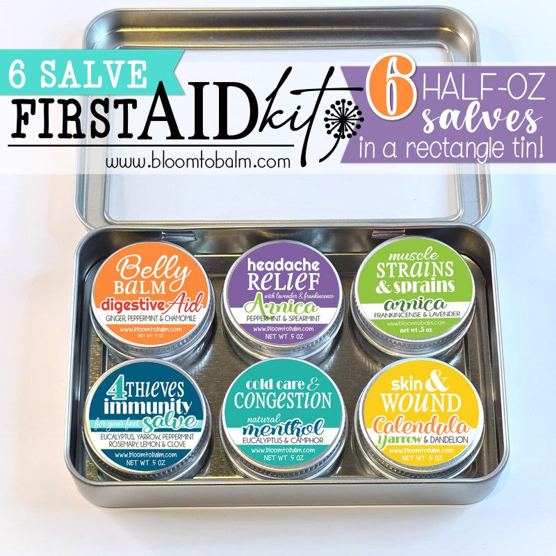 "6 SALVE" First Aid Kit {TRAVEL-SIZE) – Bloom to Balm